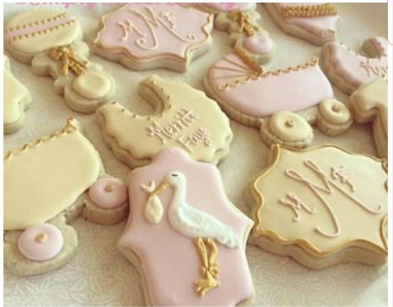 Stork Baby Shower Cookies 30 Cookies - Etsy