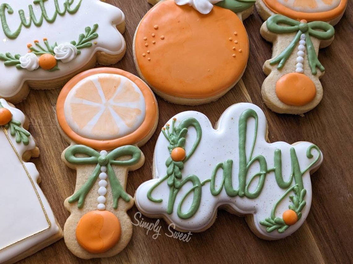 Little Cutie, Orange, Citrus Baby Shower Cookies (42 Cookies) - Etsy