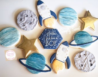 18 Space Themed Cookies first Trip Around the Sun Vegan - Etsy