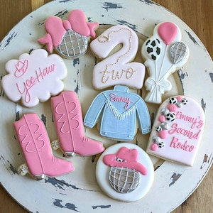 First Rodeo, Second Rodeo, Cowgirl Disco Birthday Themed Sugar Cookies ...