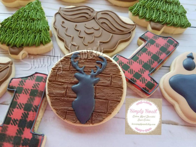 Lumberjack Deer Themed Cookies 36 Cookies - Etsy