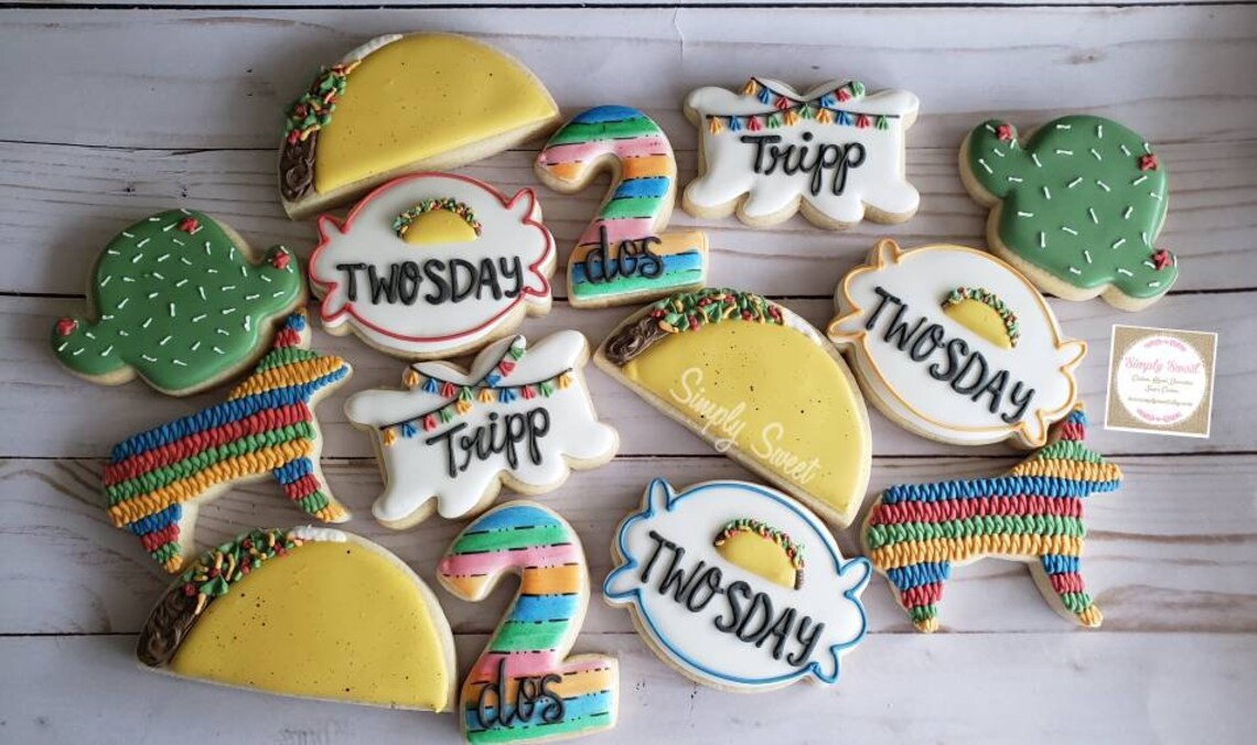 Taco Twosday Cookies 36 Cookies - Etsy