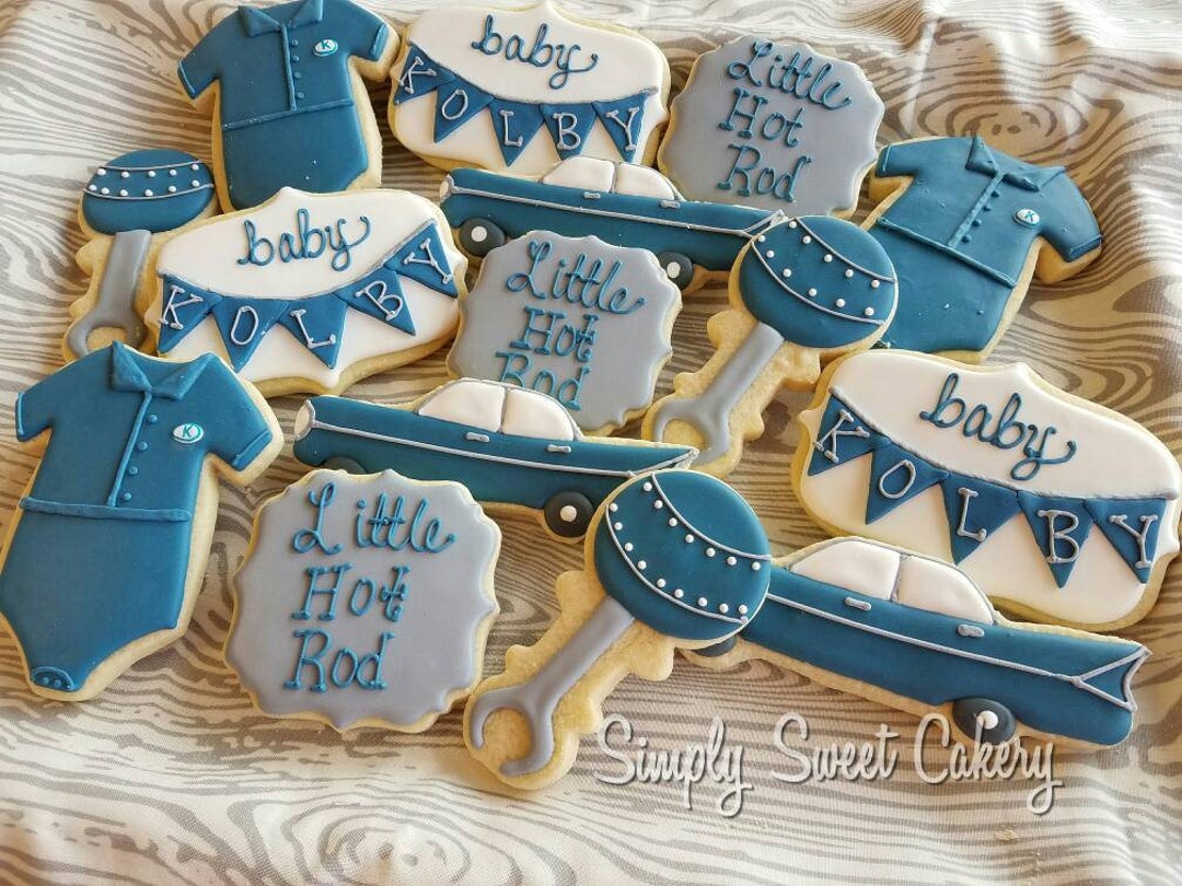 Little Hot Rod Cookies/baby Shower/boys/cars 36 Cookies - Etsy