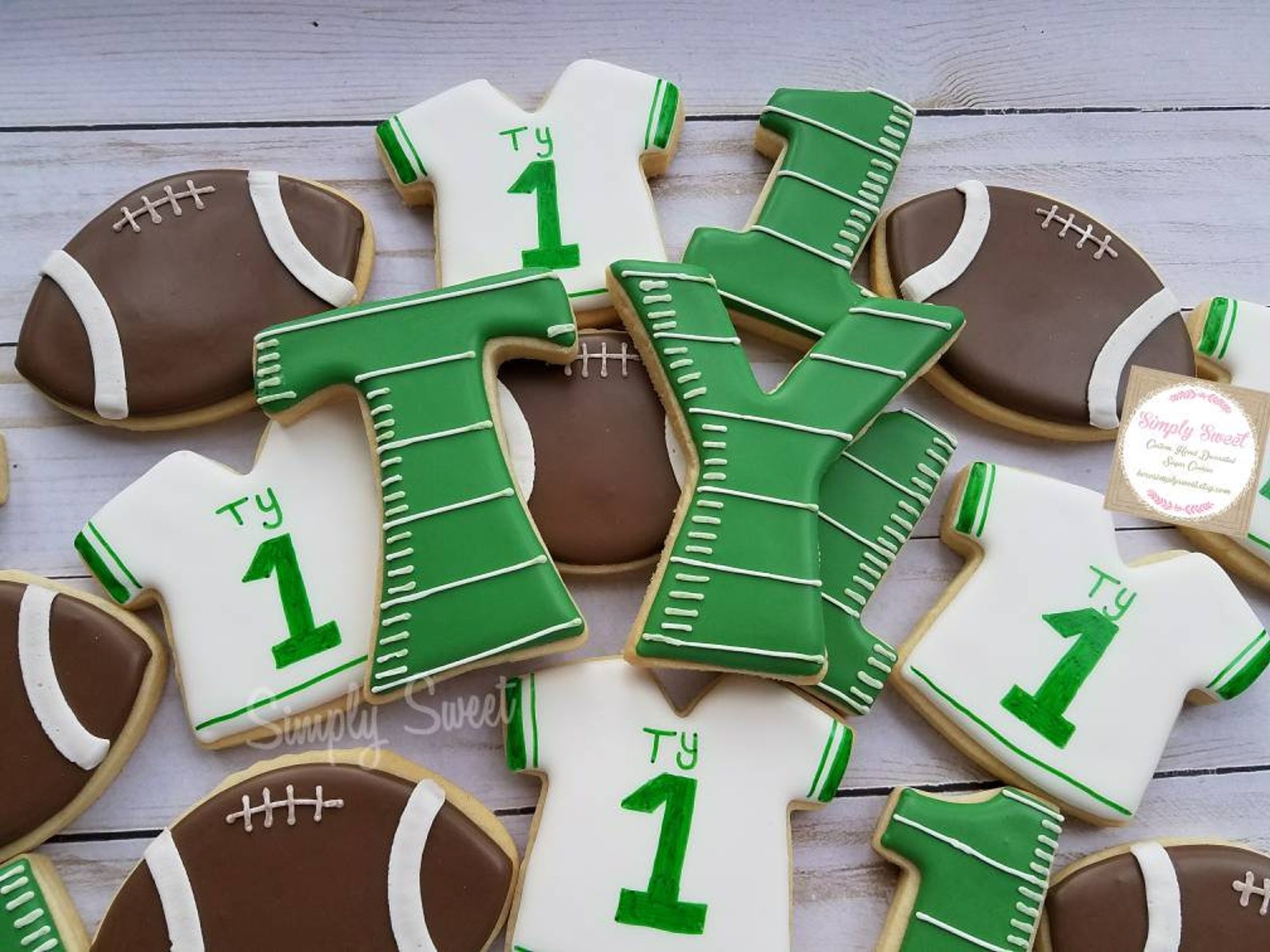 Football birthday cookies 36 cookies no letters | Etsy