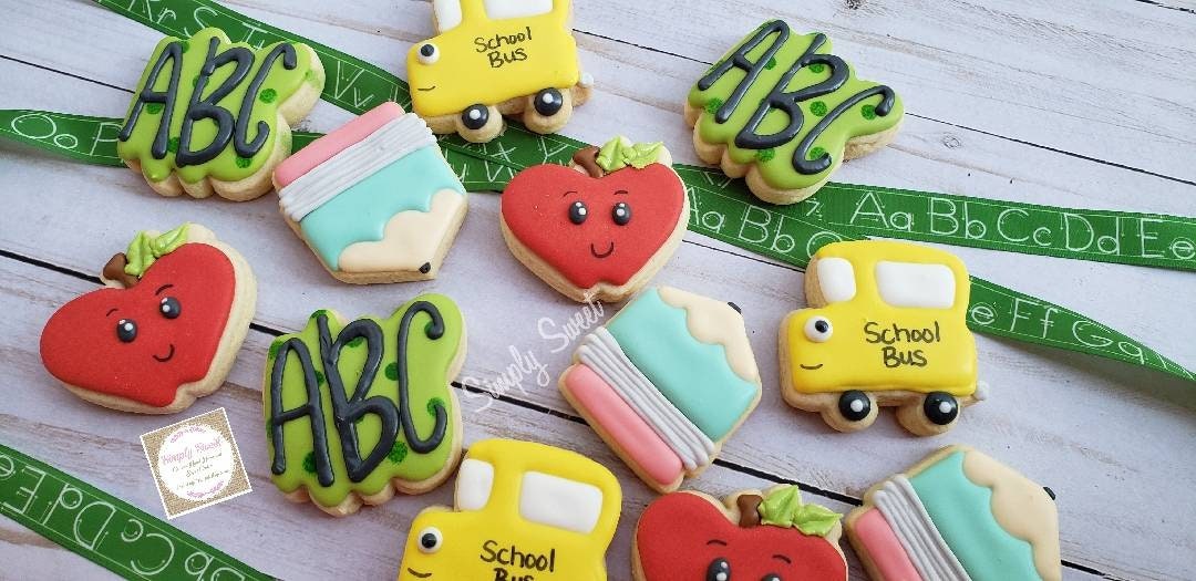 Back to School Mini Sugar Cookies (15 Packs of 4) - Etsy