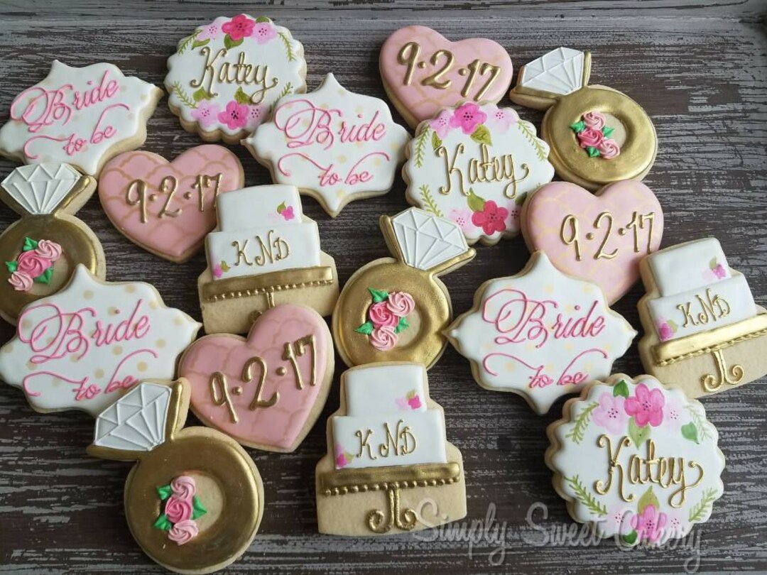 Floral Bridal Shower Cookies/wedding/bride/engagement/save the Date (40 ...