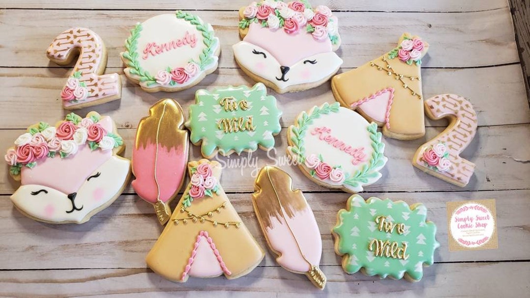 Two Wild Birthday Cookies 36 Cookies - Etsy