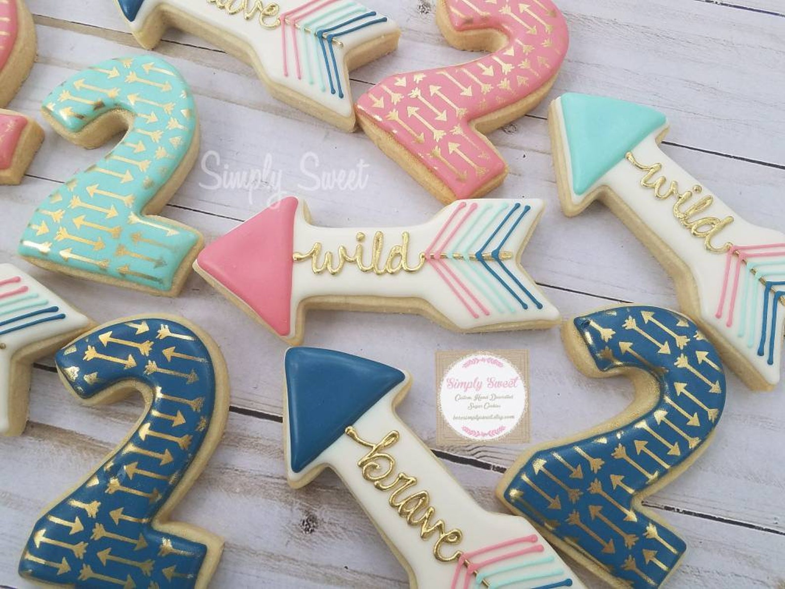 Arrow and Number Cookies (36 Cookies) - Etsy