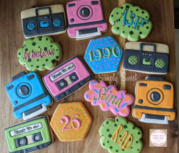 90s Decade Birthday Cookies 48 Cookies - Etsy
