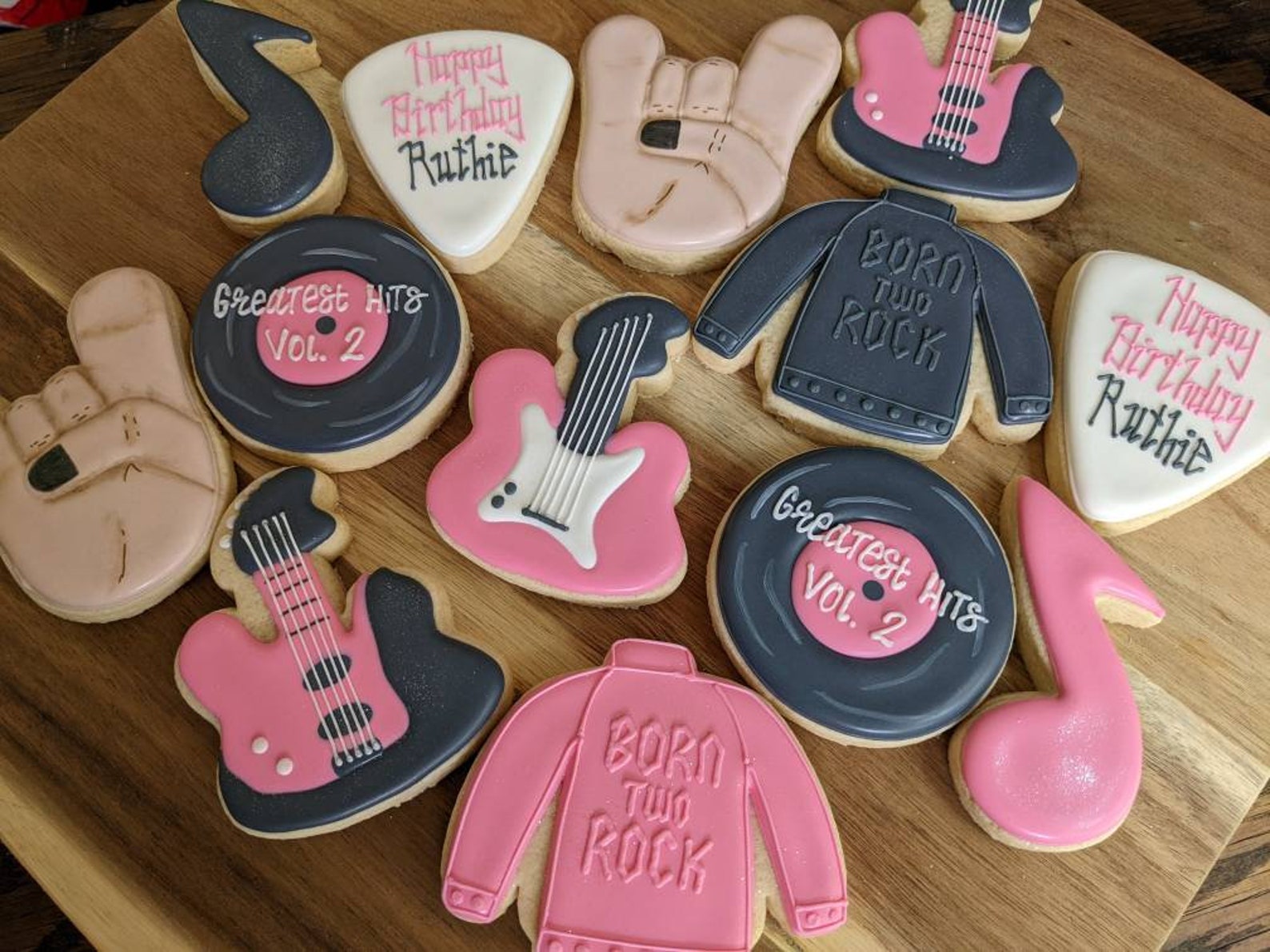 Born Two Rock, Rock Music Themed Cookies (36 Cookies) - Etsy
