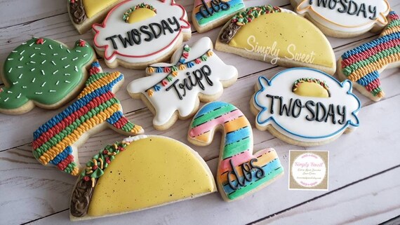 Taco Twosday Cookies 36 Cookies | Etsy