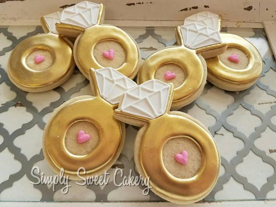 Engagement Ring Sugar Cookies 36 cookies | Etsy