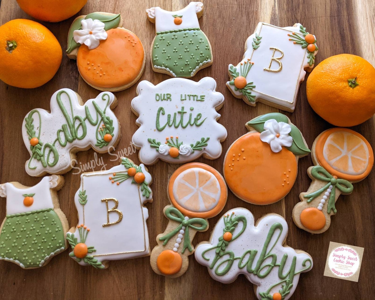 Little Cutie Orange Citrus Baby Shower Cookies 42 Cookies - Etsy
