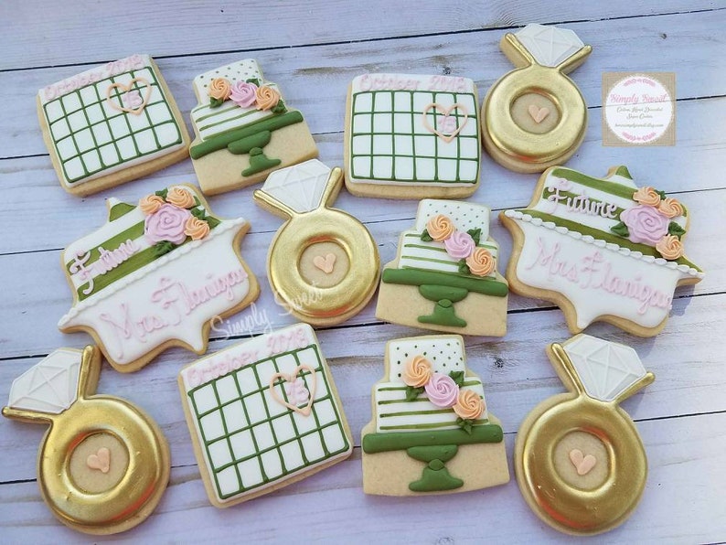 Engagement, Bridal Shower Cookies, Save the Date,wedding, Bachelorette ...