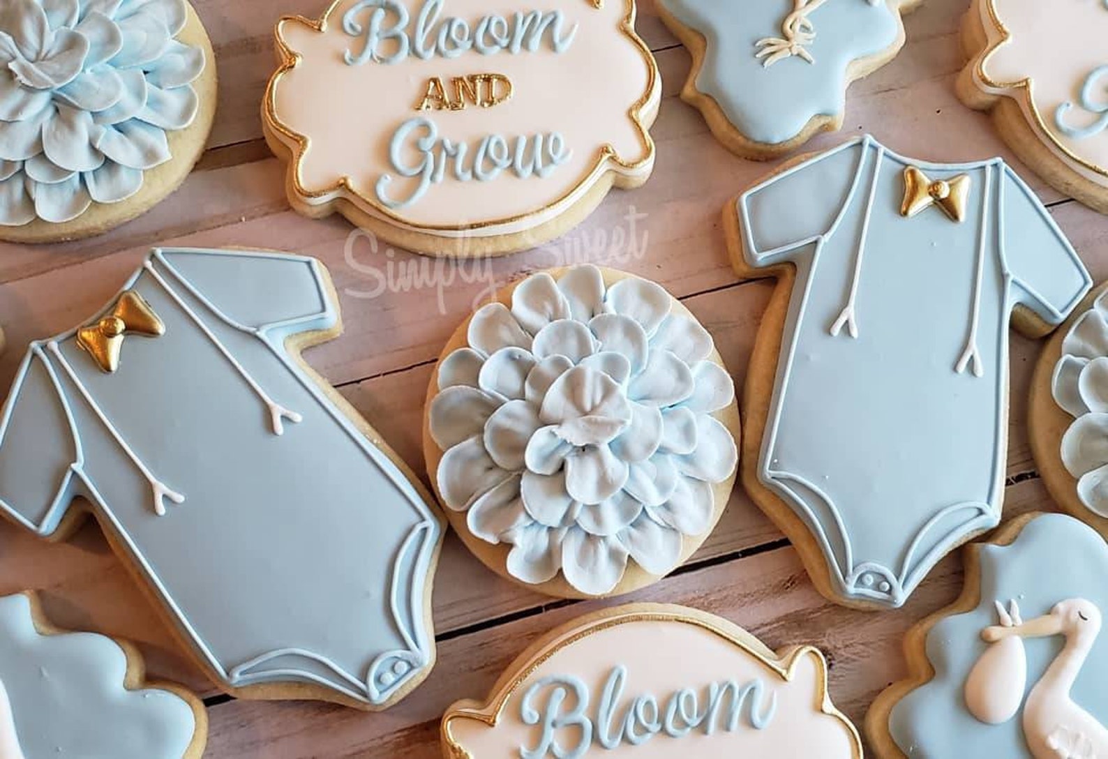Stork Themed Baby Shower Cookies 40 Cookies | Etsy