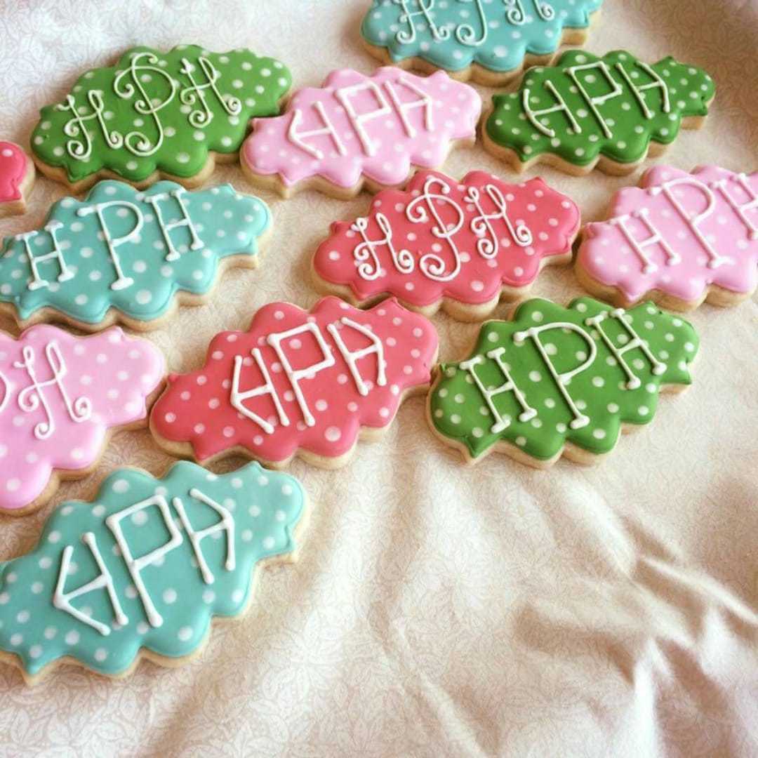Monogrammed Sugar Cookies - Etsy