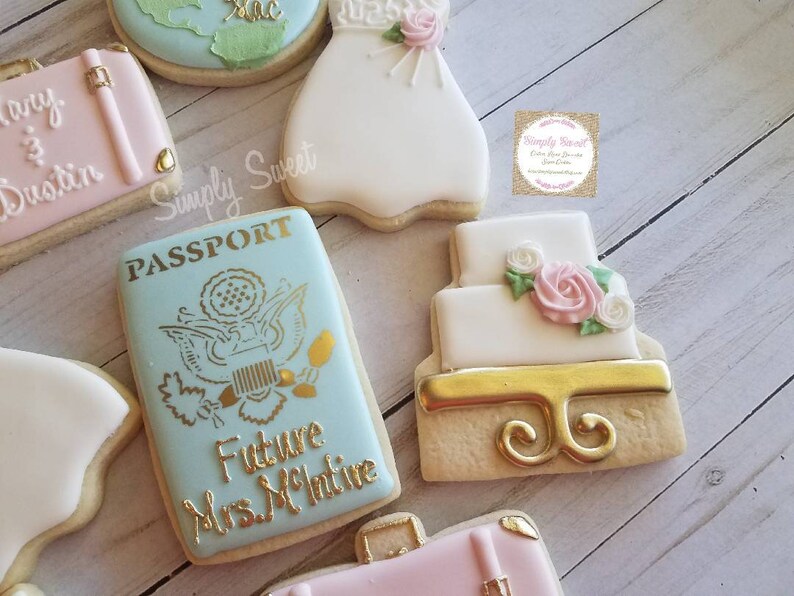 Travel Themed Bridal Cookies 60 Cookies - Etsy