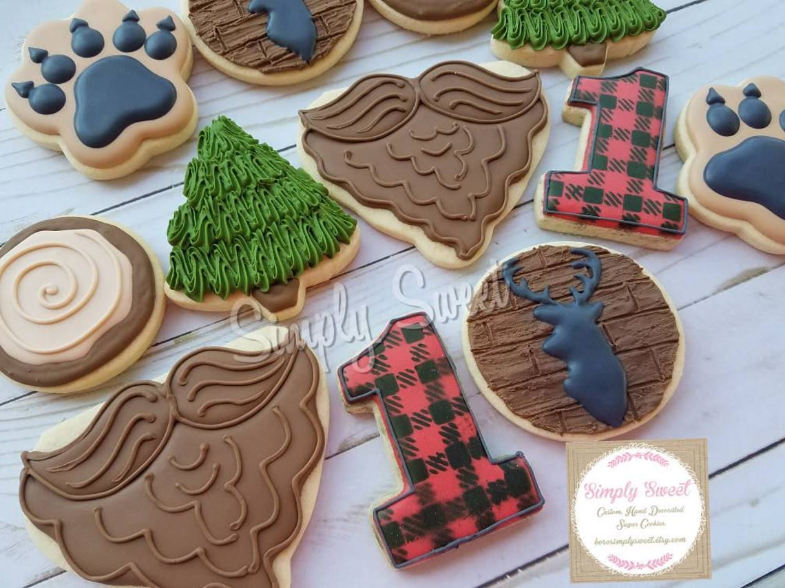 Lumberjack deer themed cookies 36 cookies | Etsy