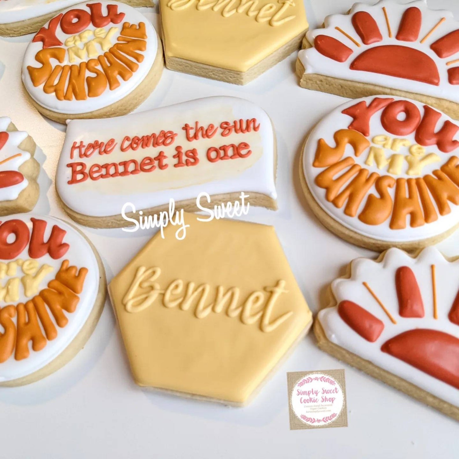 Sunshine Themed, Here Comes the Sun Birthday Cookies (36 Cookies) - Etsy