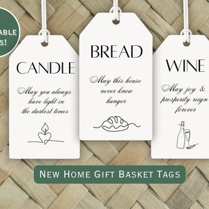 Housewarming Blessing Tags, New Home Salt Wine Bread Gift Tags ...