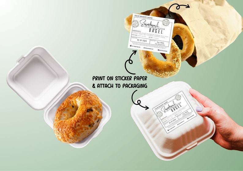 Sourdough Bagel Ingredient Label, Made on & Made by Card; Jalapeno ...