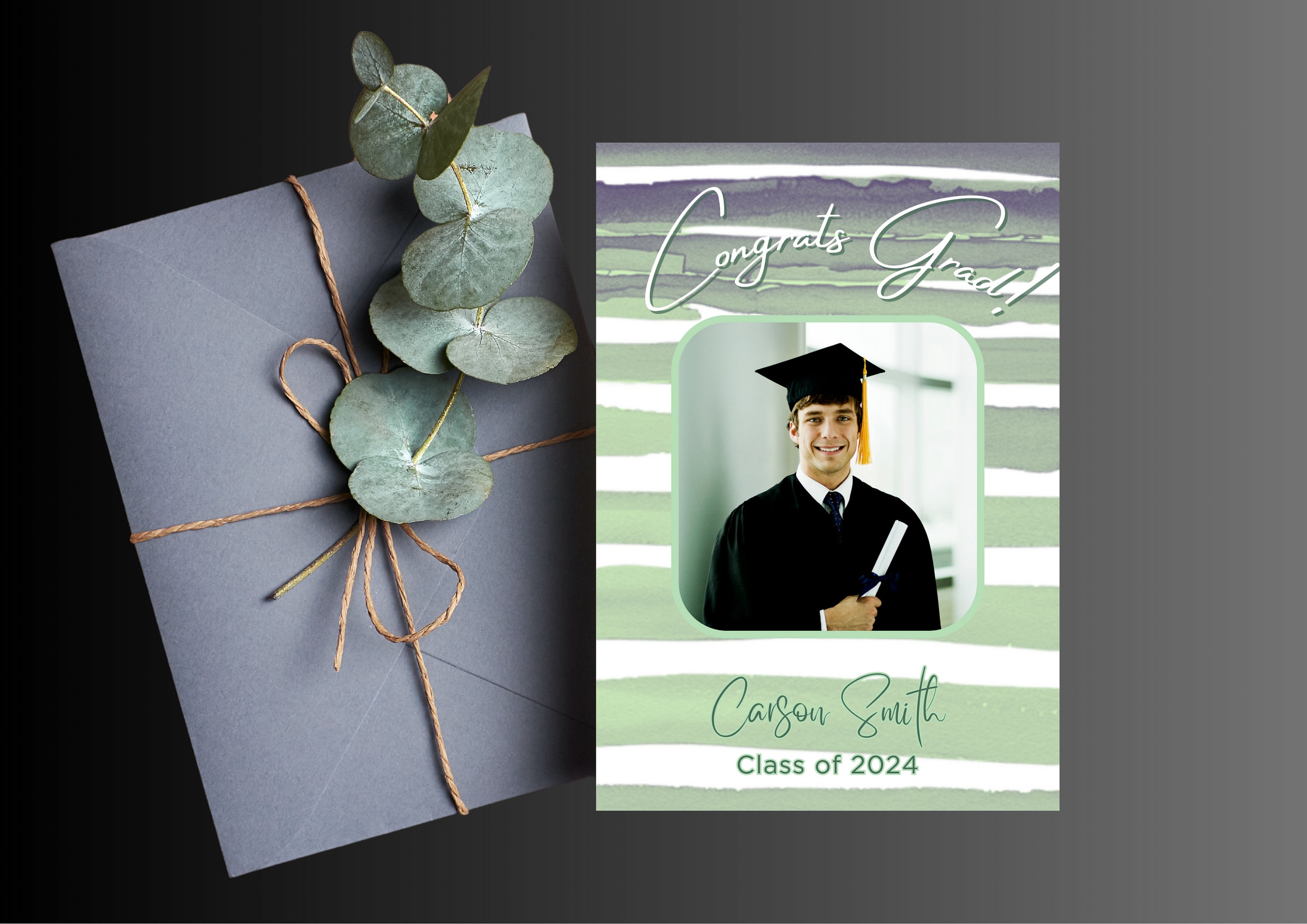Stripe Graduation Party Invitation; College Graduate Invite; High ...