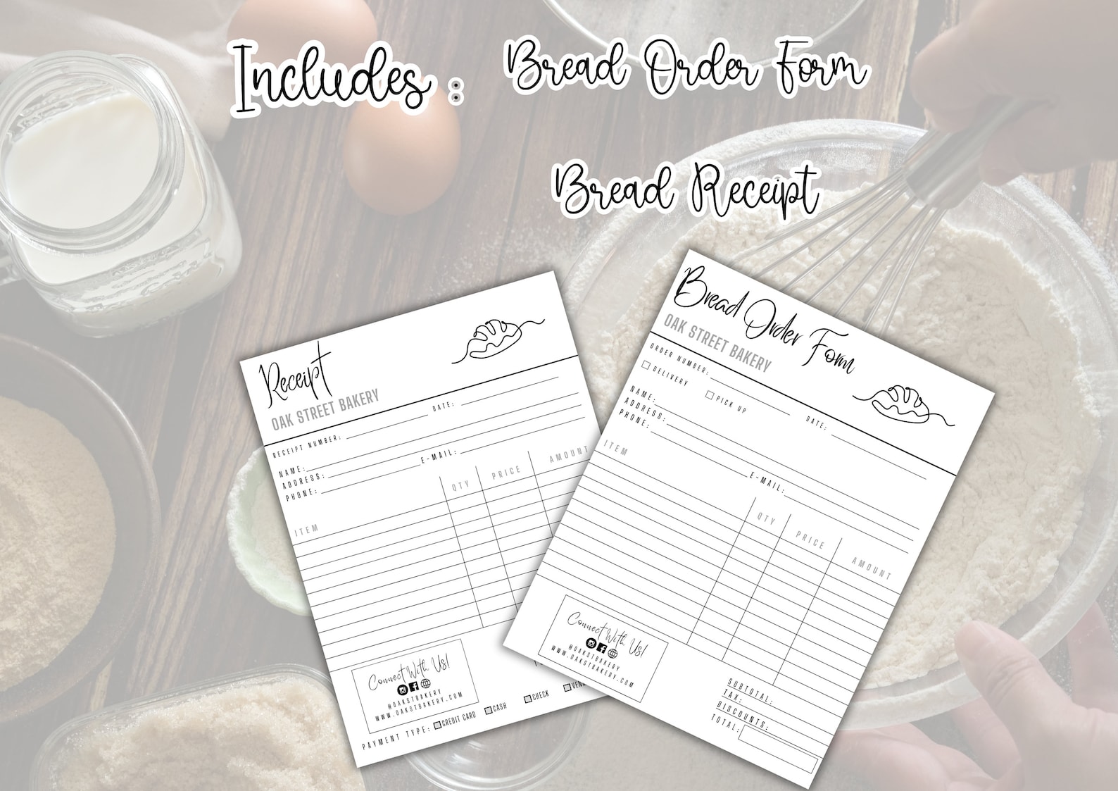 Sourdough Order Form, Bread Bakery Order Sheet, Bread Receipt Printable ...