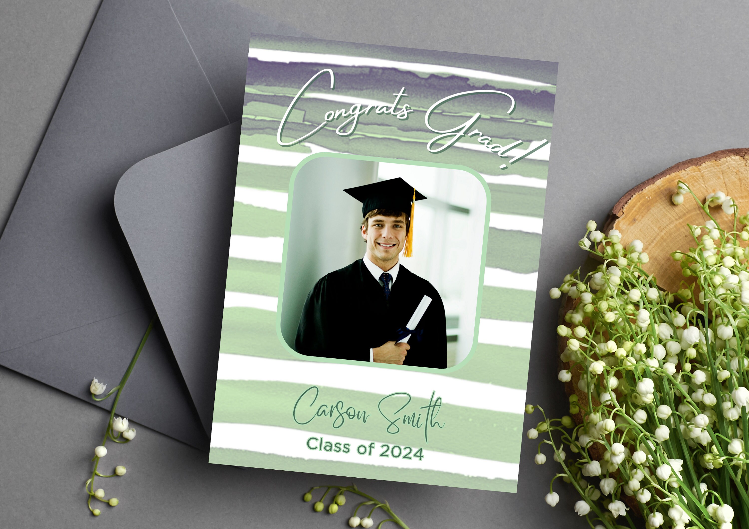 Stripe Graduation Party Invitation; College Graduate Invite; High ...