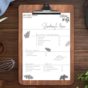 Fall Sourdough Bread Menu, Seasonal Pricing & Options List; Custom ...