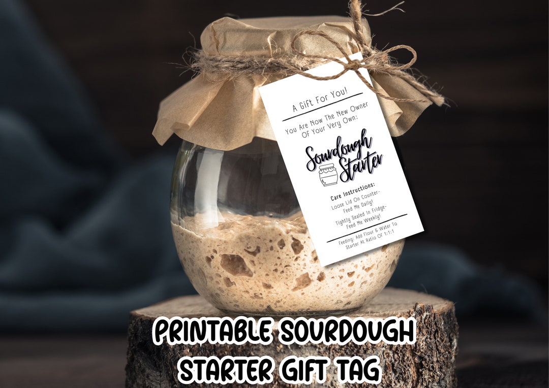 Sourdough Starter Holiday Gift Tag With Starter Care Instructions ...