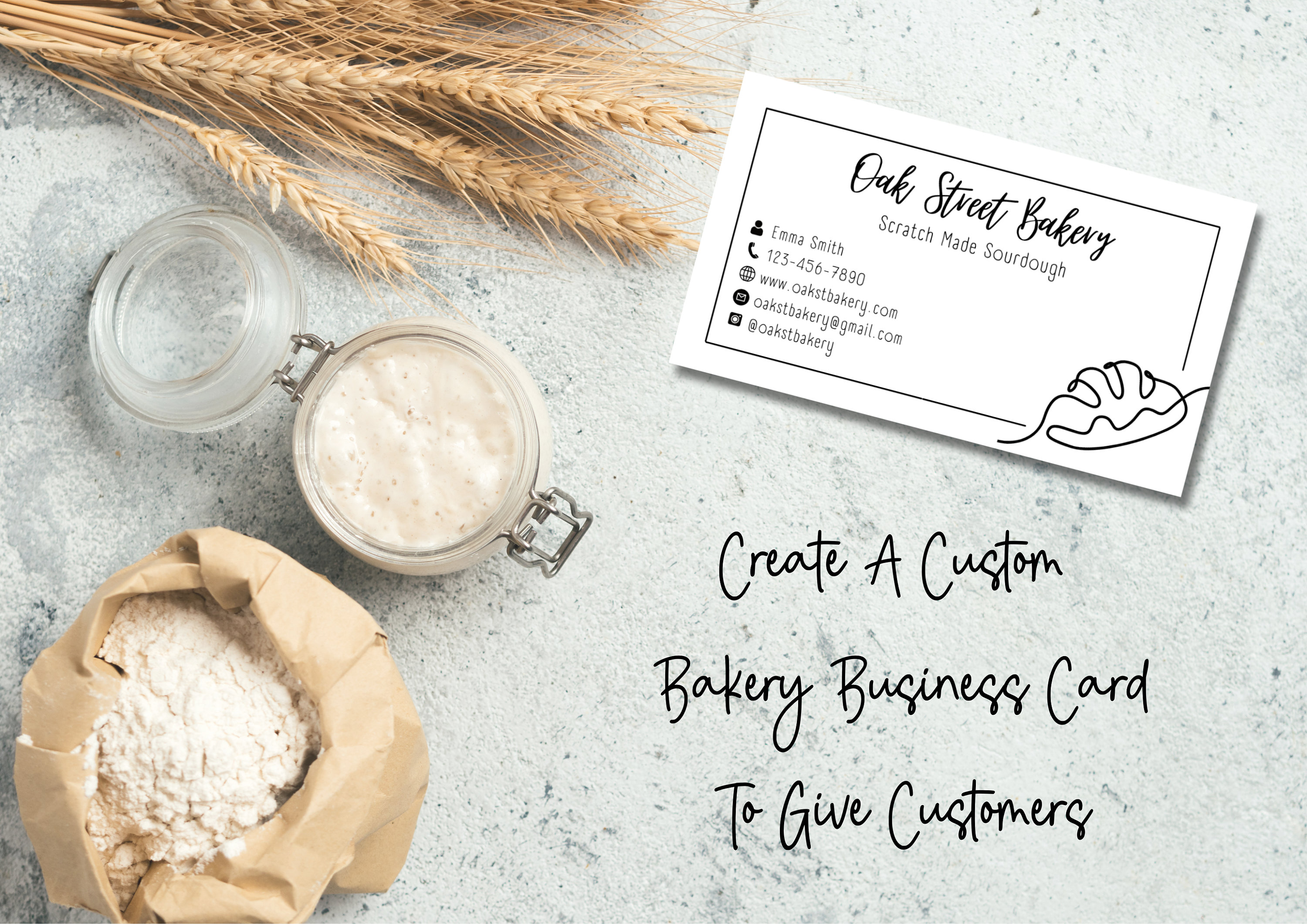 Sourdough Business Card; Bakery Information; Home Baker Business Card ...