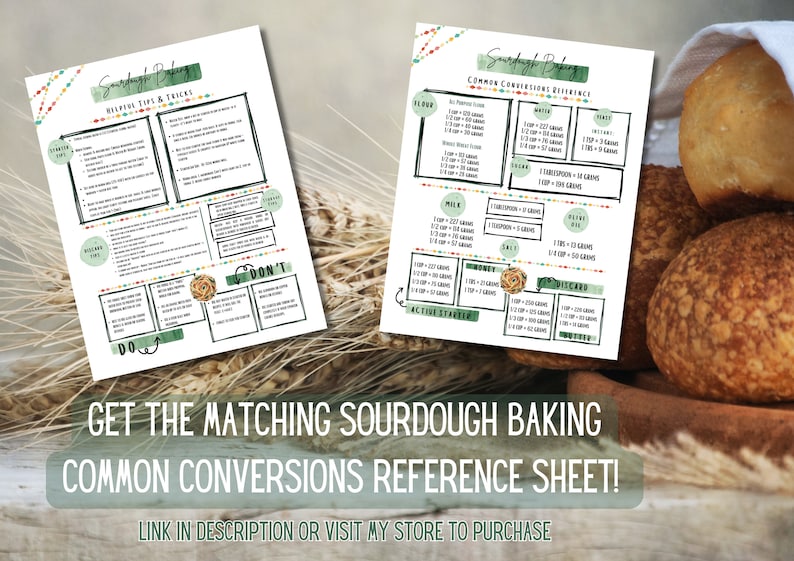 Sourdough Baking Tips Reference Sheet Sourdough Starter Helpful Tips ...