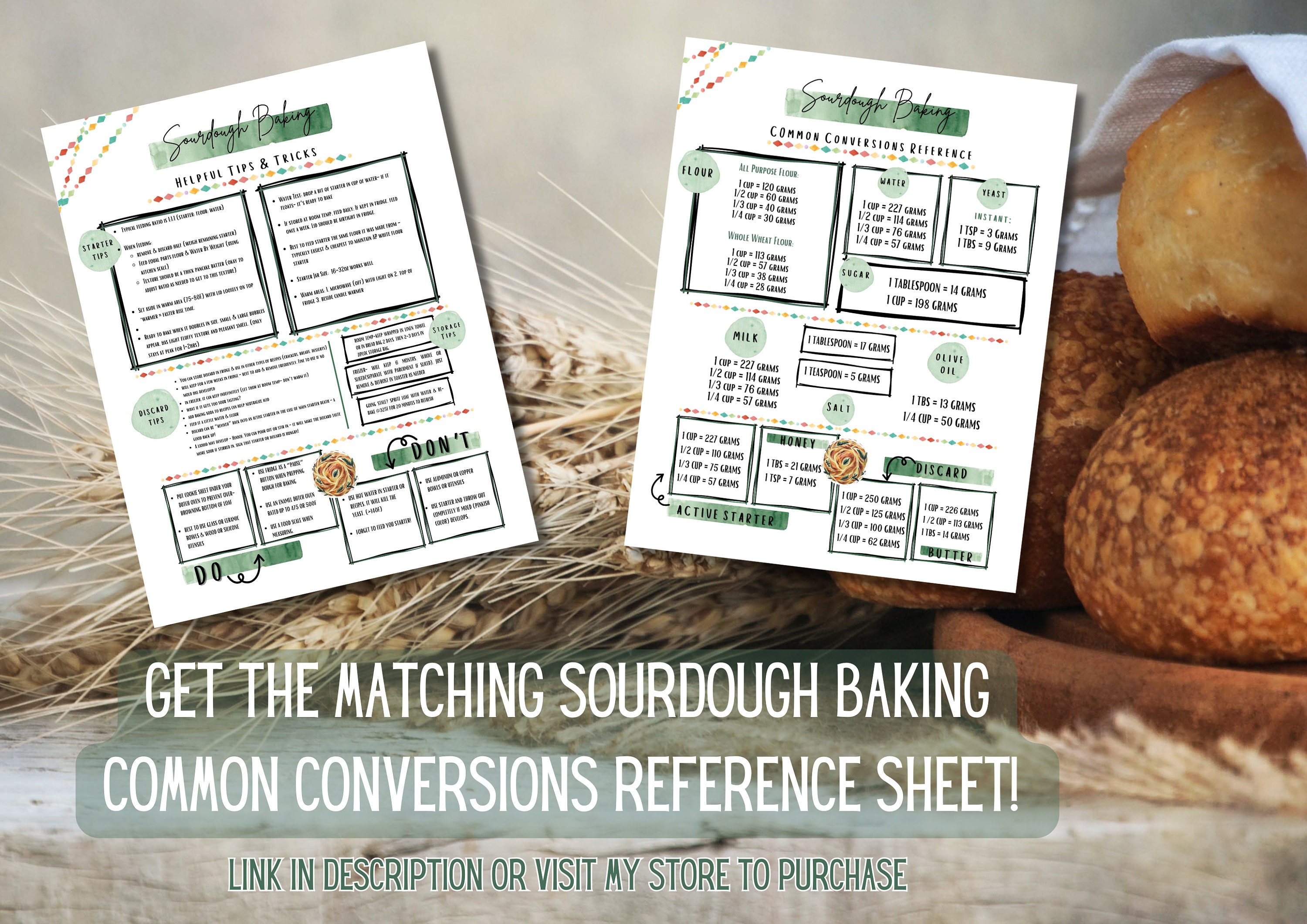 Sourdough Baking Tips Reference Sheet; Sourdough Starter Helpful Tips ...