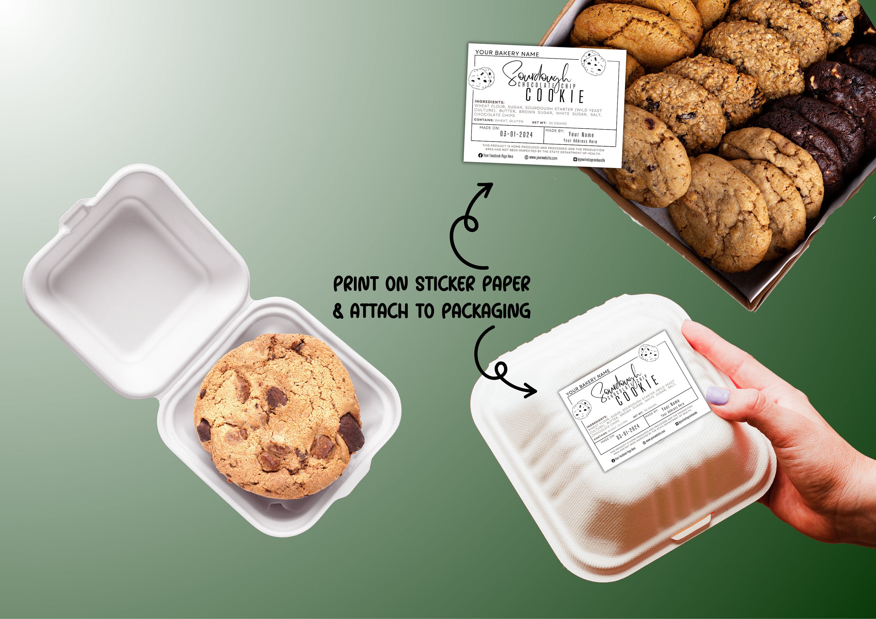 Sourdough Chocolate Chip Cookie Ingredient Label, Made on & Made by ...