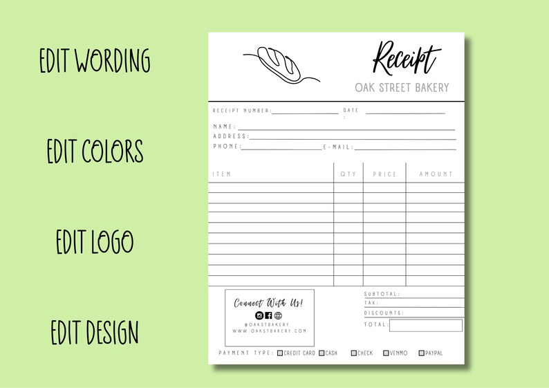 Sourdough Bread Receipt, Customer Bakery Receipt; Bread Business; Home ...