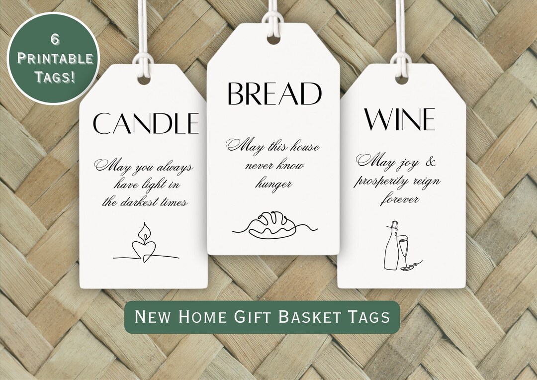 Housewarming Blessing Tags, New Home Salt Wine Bread Gift Tags ...