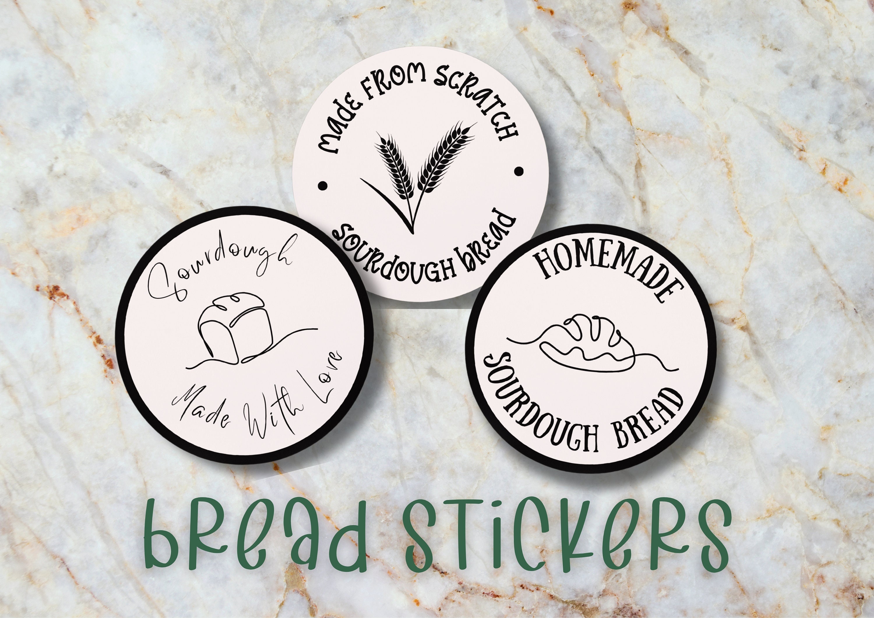 Sourdough Stickers, DIY Printable Bread Stickers; Simplistic Design for ...