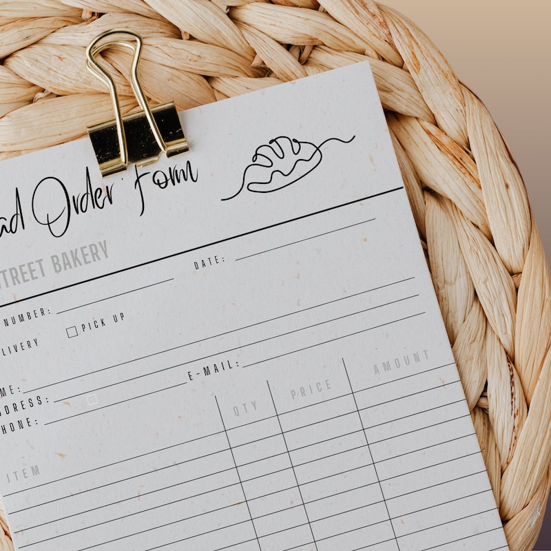Bakery Order Form - Etsy