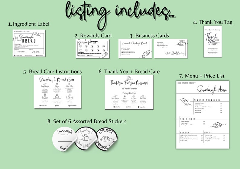 COMPLETE SOURDOUGH BUNDLE: Bread Thank You Card & Tags; Bread ...