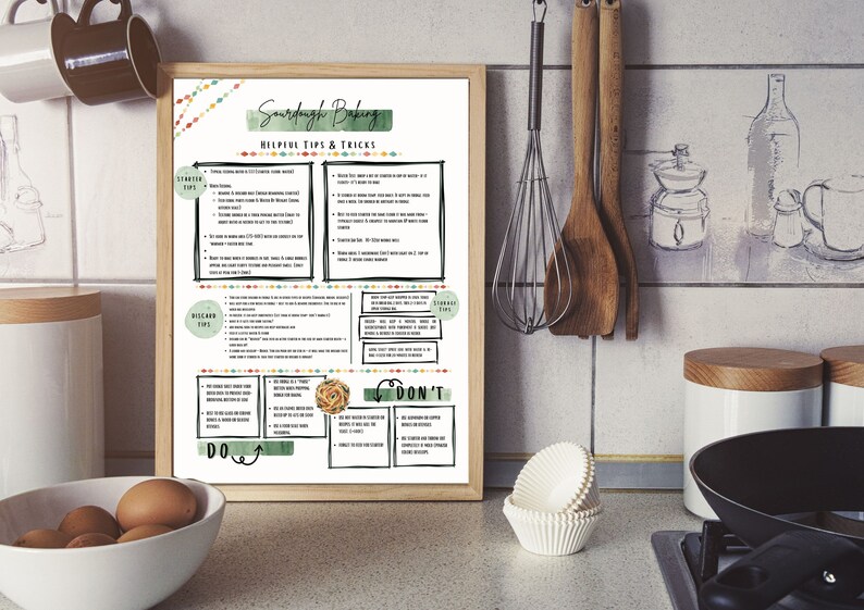 Sourdough Baking Tips Reference Sheet Sourdough Starter Helpful Tips ...
