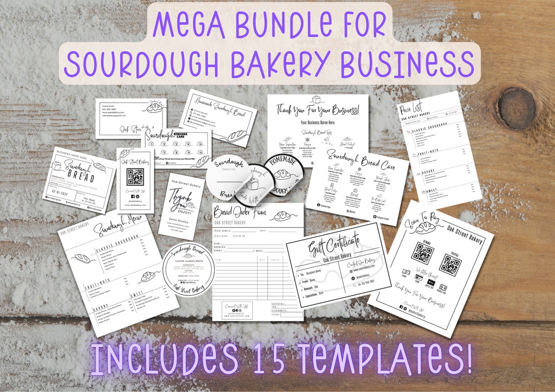 Sourdough Business MEGA Bundle: Bread Bakery Thank You Card & Tags ...