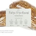 Sourdough Care Card, Bread Thank You; Bread Loaf Storage Instructions ...
