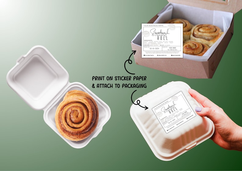 Sourdough Cinnamon Roll Ingredient Label, Made on & Made by Card ...
