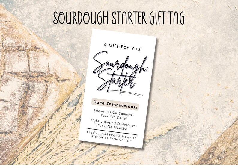 Sourdough Starter Gift Tag for Bakery or Home Baker Editable Digital ...