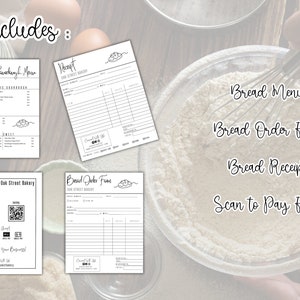 Sourdough Order Form, Bread Bakery Menu, Receipt Printable Template ...