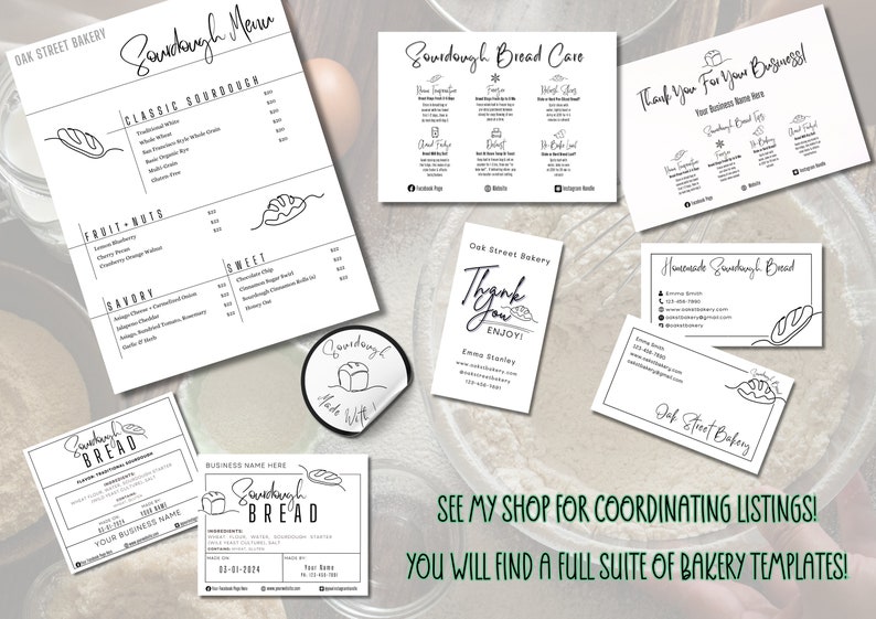 Sourdough Cinnamon Roll Ingredient Label, Made on & Made by Card ...