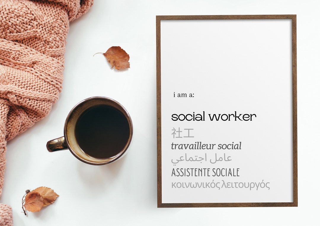I Am A Social Worker Wall Art; Minimalist Occupation Printable Poster ...