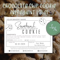 Cookie Label Template Thermal Printer Ingredient Sticker Cookie ...