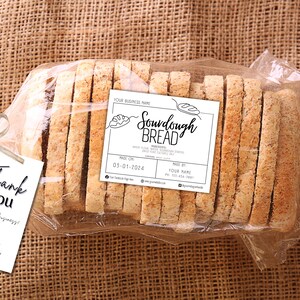BUNDLE: Sourdough Ingredient Label Card, Bread Made on & Made By; Thank ...