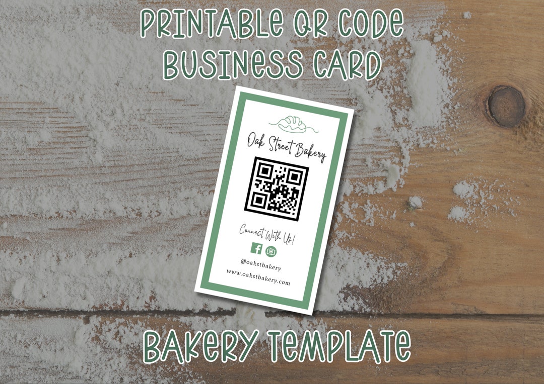 QR Code Business Card Sourdough Bakery; Home Baker Connect With Us ...